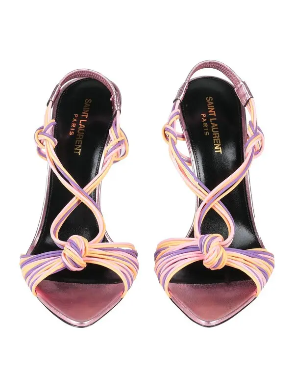 Saint Laurent Multicolored Metallic Leather Sandals
