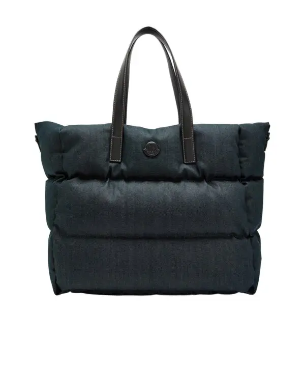 Moncler Padded Leather Denim Tote Bag