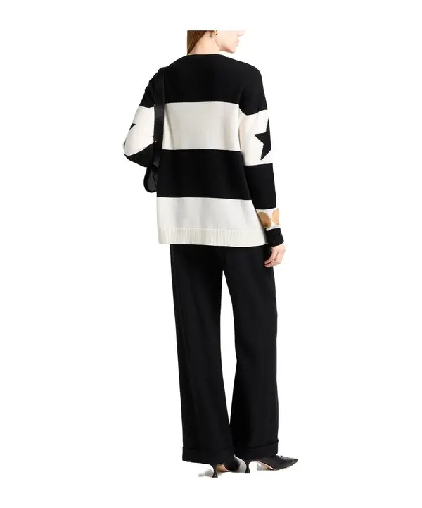 Max Mara Striped Embellished Knit Top