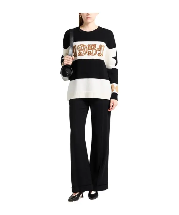 Max Mara Striped Embellished Knit Top