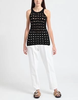 Sportmax Solid Color Sleeveless Crew Neck Knit Vest