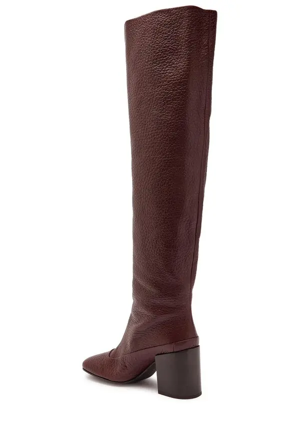 Dries Van Noten Grained Leather Over-the-knee Boots