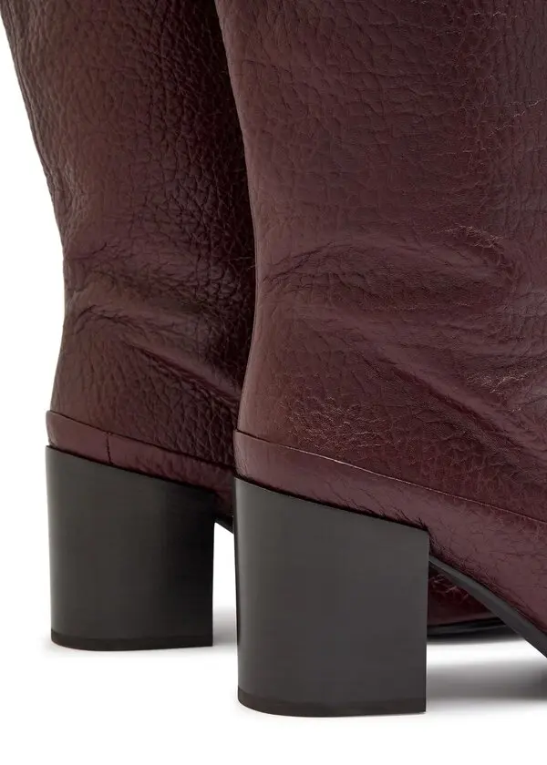 Dries Van Noten Grained Leather Over-the-knee Boots