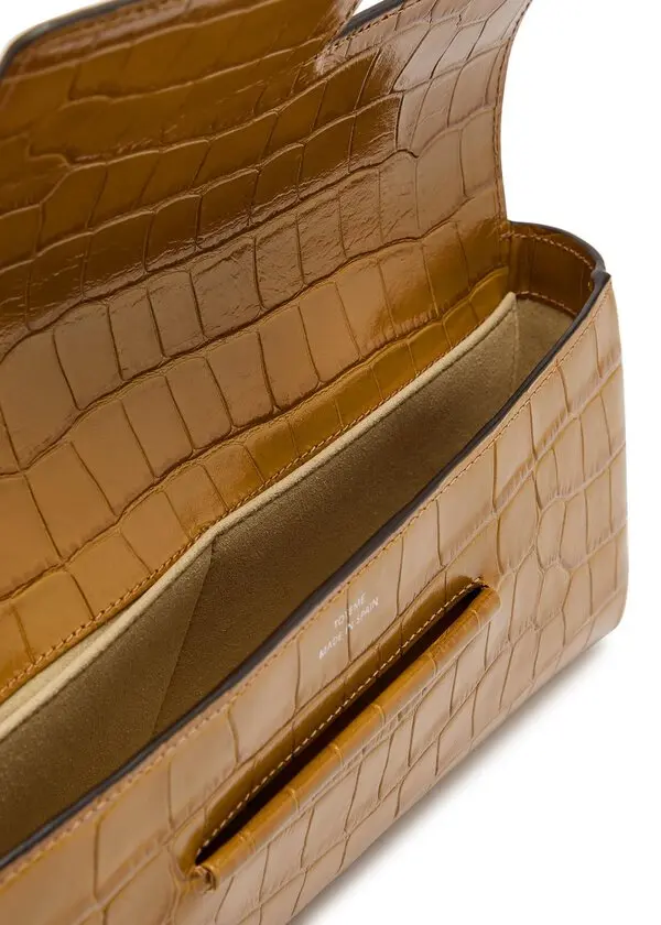 TOTEME Crocodile-embossed Leather Clutch