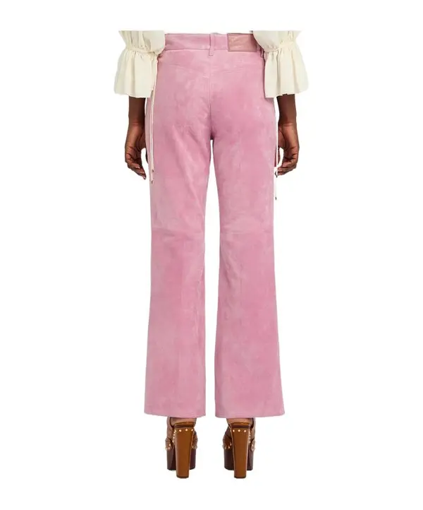 Chloé Flared-leg Suede Trousers