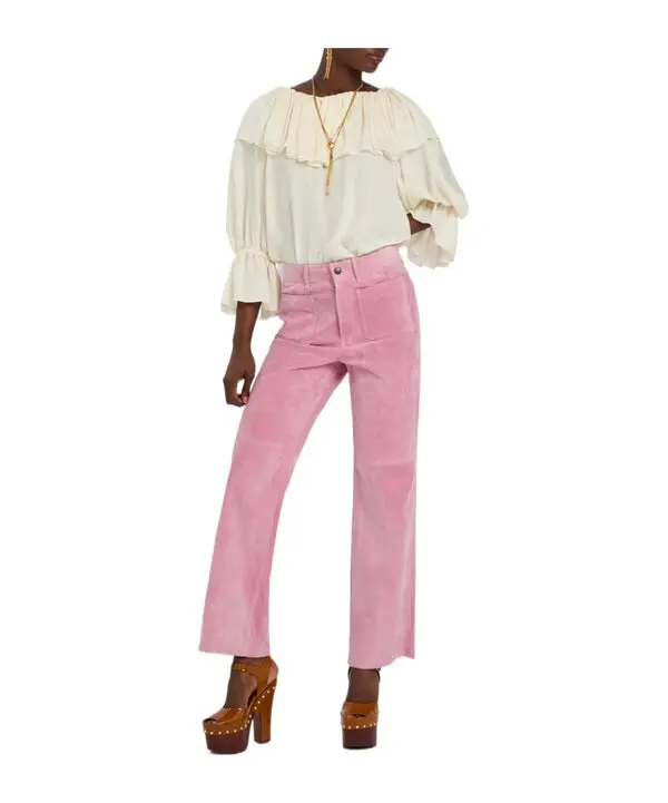 Chloé Flared-leg Suede Trousers