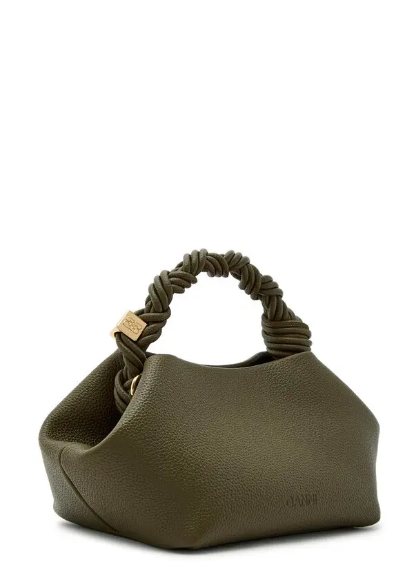 GANNI Grained Leather Top Handle Bag