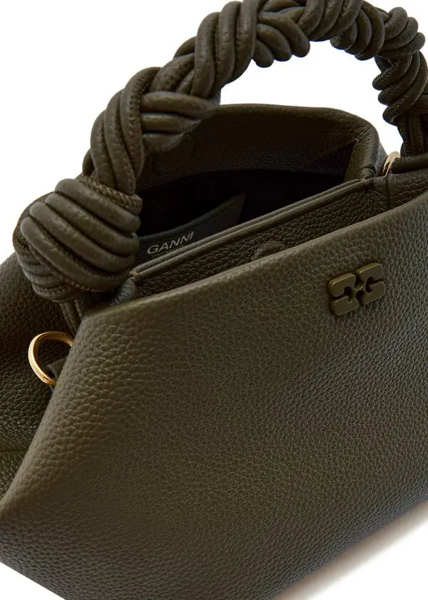 GANNI Grained Leather Top Handle Bag