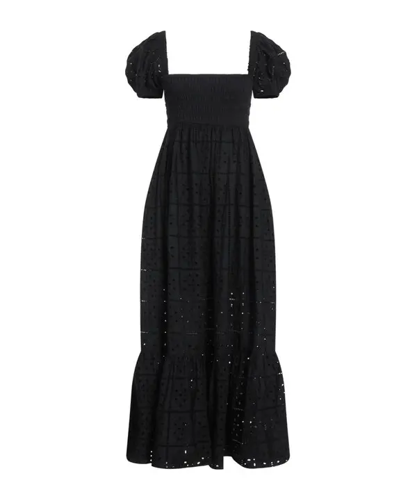 GANNI Simple Lace Short-sleeved Dress - Black