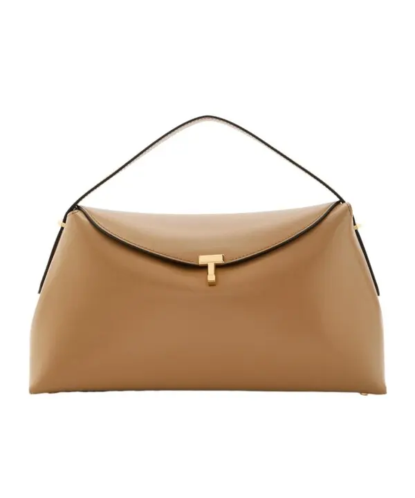 TOTEME T-lock Leather Top Handle Bag - Brown