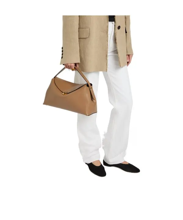 TOTEME T-lock Leather Top Handle Bag - Brown