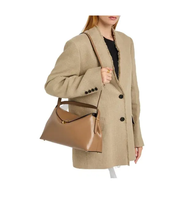 TOTEME T-lock Leather Top Handle Bag - Brown