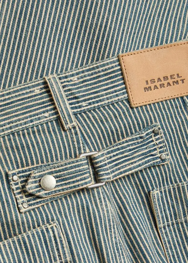 Isabel Marant Étoile Cropped Straight-leg Pinstriped Twill Jeans