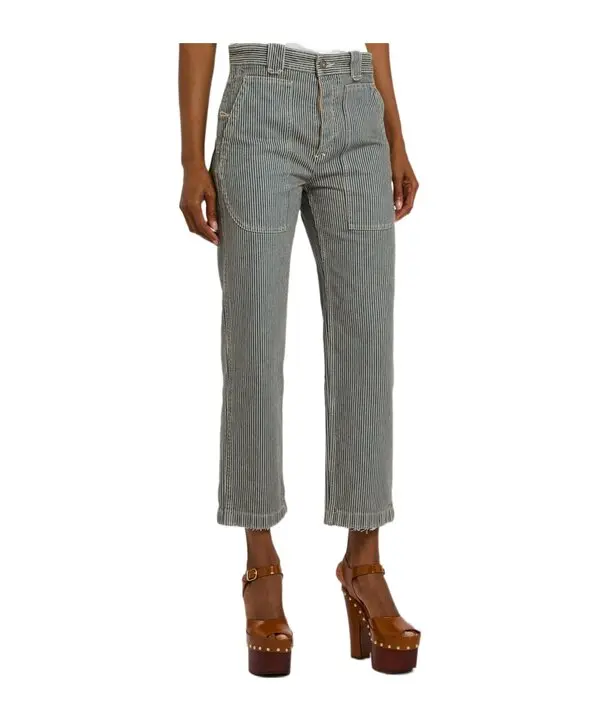 Isabel Marant Étoile Cropped Straight-leg Pinstriped Twill Jeans