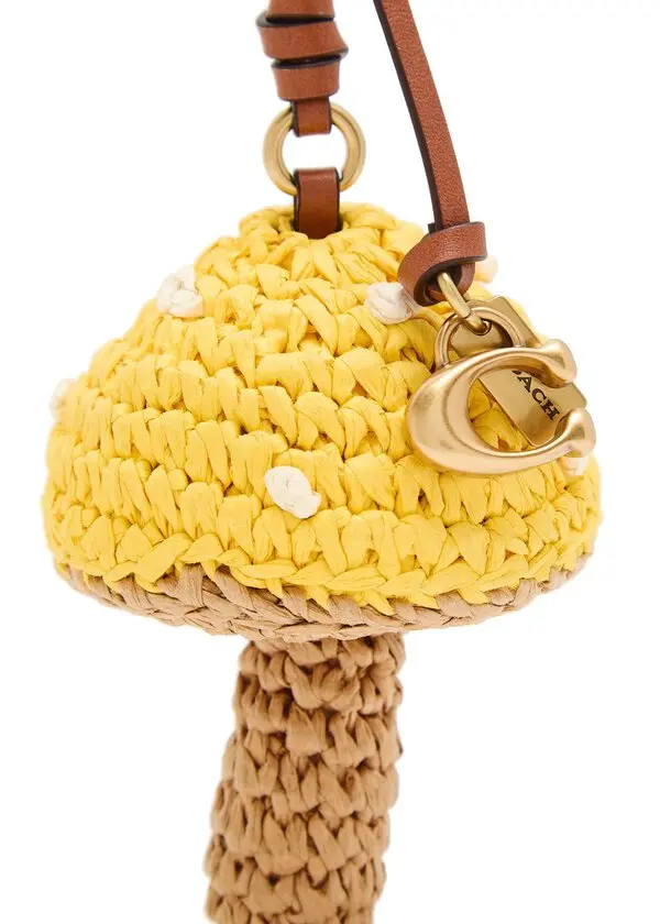 COACH Mushroom-shaped Straw Bag Charm