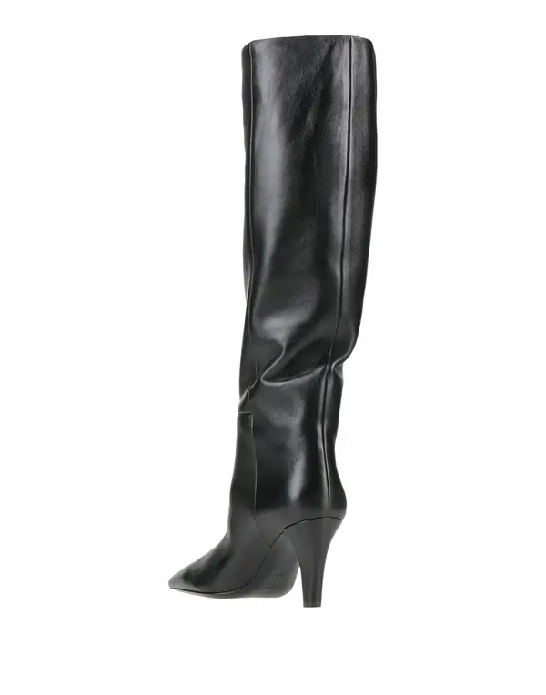 Saint Laurent Leather Square Toe Boots