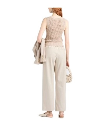 Brunello Cucinelli Solid-color Sleeveless V-neck Knitted Top