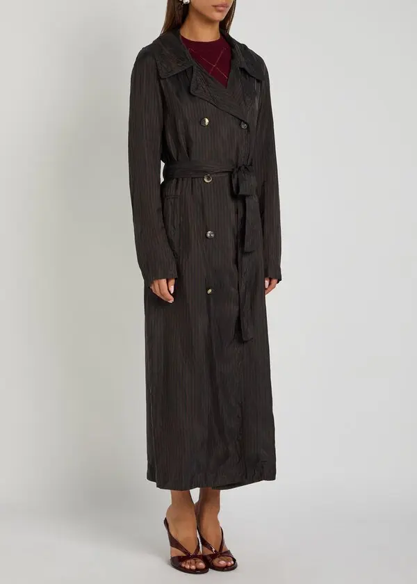 Dries Van Noten Minimal Striped Trench Coat