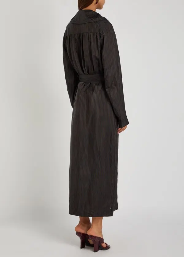 Dries Van Noten Minimal Striped Trench Coat