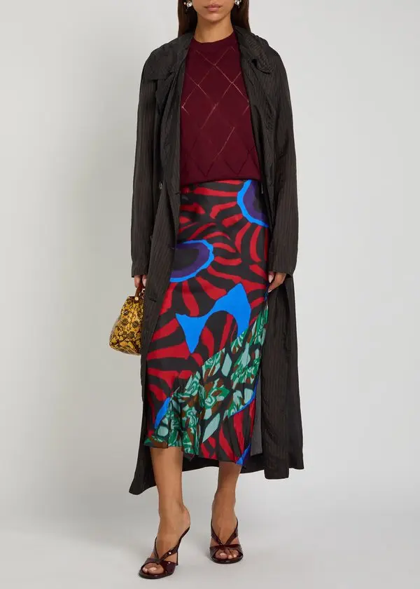 Dries Van Noten Minimal Striped Trench Coat