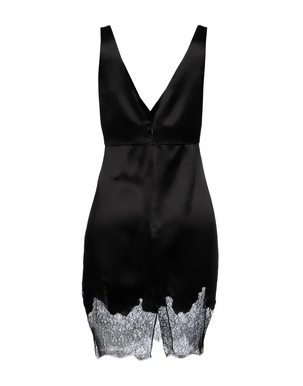 Saint Laurent Solid Color Lace Camisole Dress