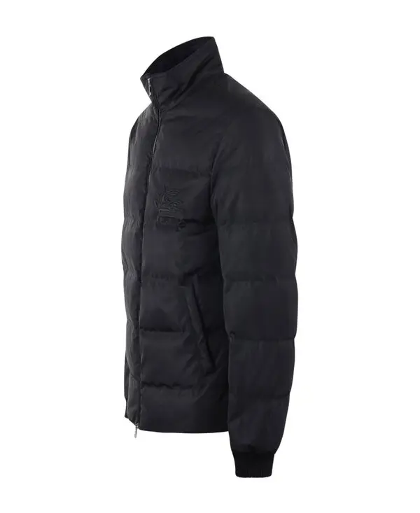 Etro Logo Embroidered Zip Up Padded Jacket