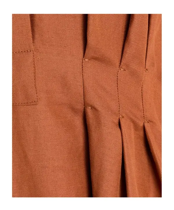 Max Mara Long Sleeve Ruffled V-neck Dress