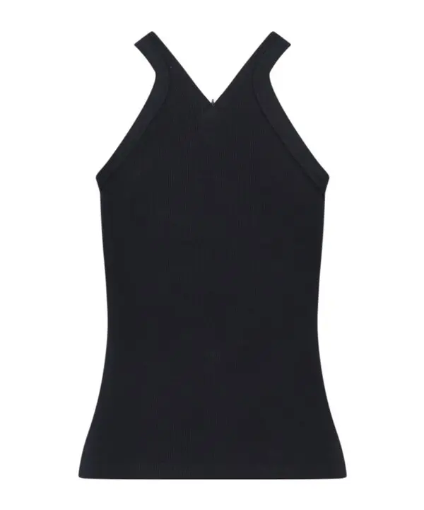 COURREGES Courrèges Ribbed Criss-cross V-neck Tank Top