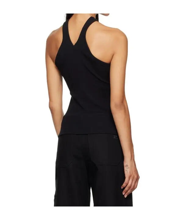 COURREGES Courrèges Ribbed Criss-cross V-neck Tank Top