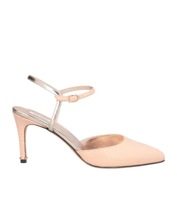 Max Mara Snakeskin-embossed Stiletto Pumps With Ankle Strap