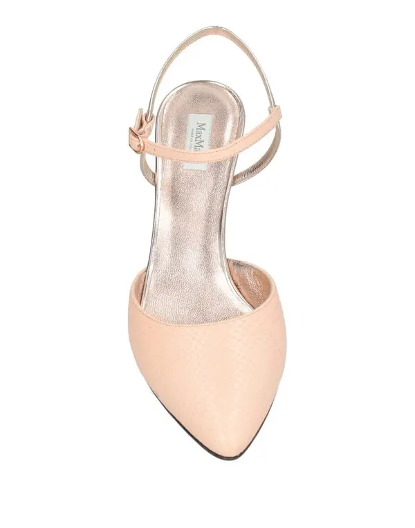 Max Mara Snakeskin-embossed Stiletto Pumps With Ankle Strap