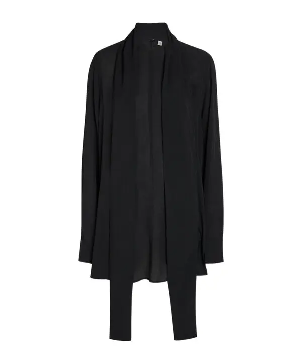 TOTEME Draped Scarf Woven Blouse