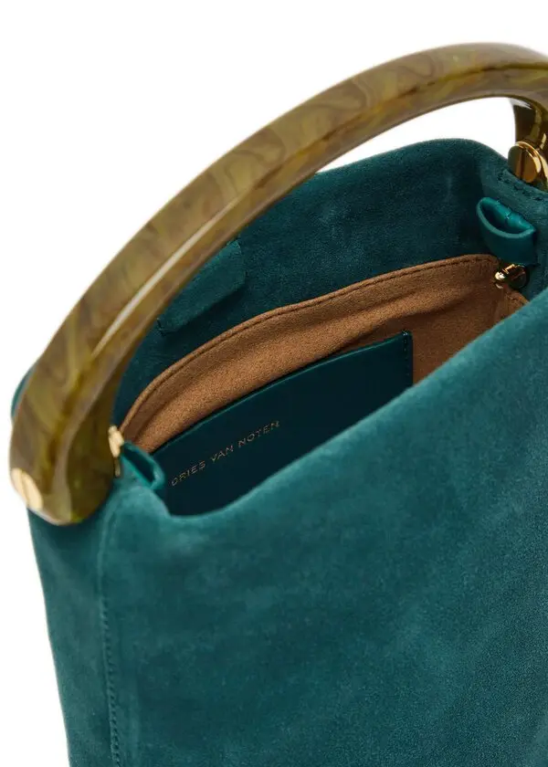 Dries Van Noten Crisp Suede Top Handle Bag