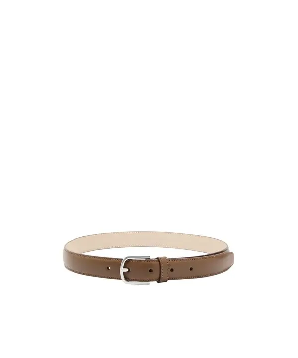 TOTEME Solid Color Slim Leather Belt