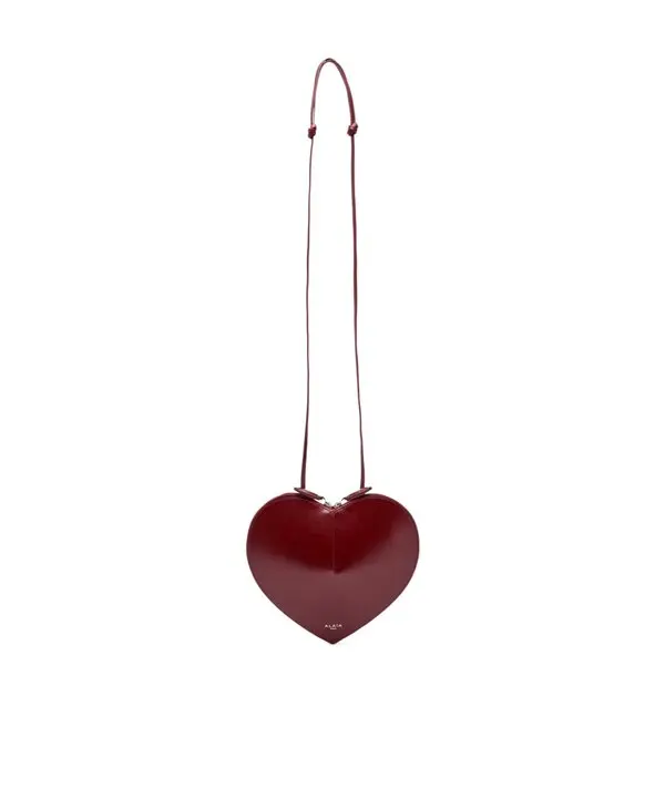 Alaïa Heart-shaped Glossed Leather Cross-body Bag