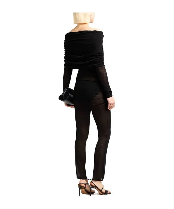 Saint Laurent Off-the-shoulder Knit Maxi Dress