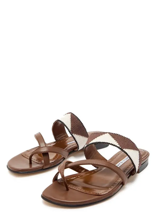 Manolo Blahnik Leather Sandals - Brown