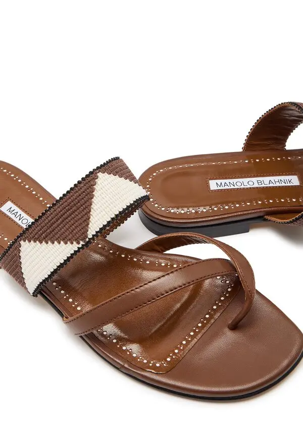 Manolo Blahnik Leather Sandals - Brown