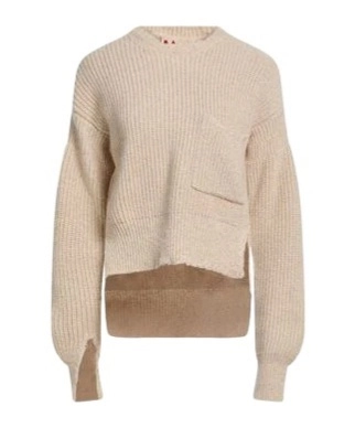 Marni Knitted Long Sleeve Round Neck Shirt - Nude