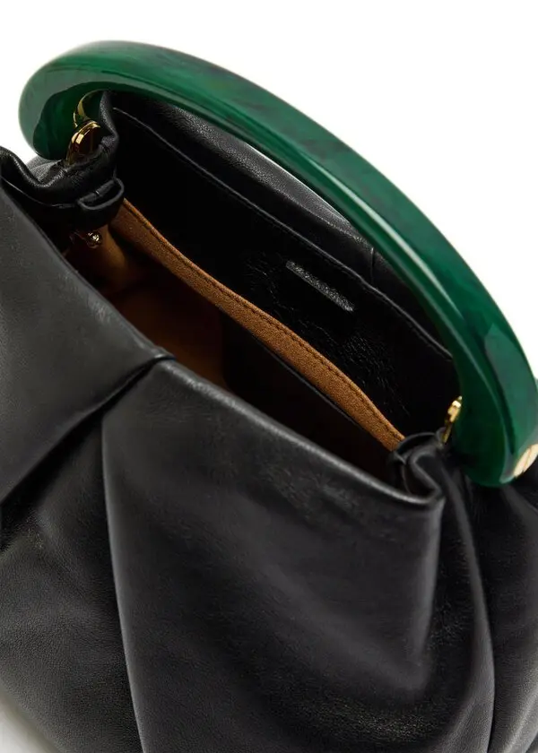 Dries Van Noten Leather Top Handle Bag - Black