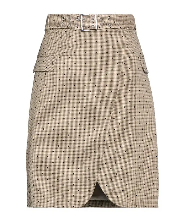 GANNI Houndstooth Mini Skirt With Belt Detail