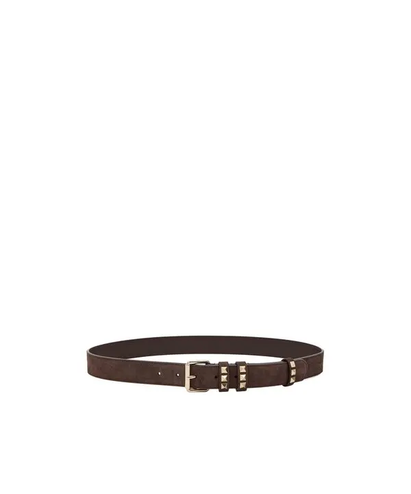 Valentino Garavani Rockstud Suede Belt - Black