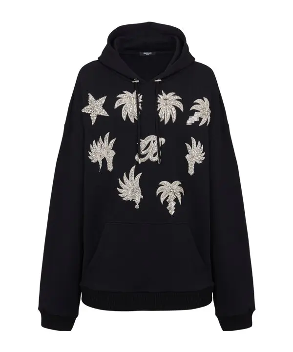 Balmain Embroidered Badge Hoodie