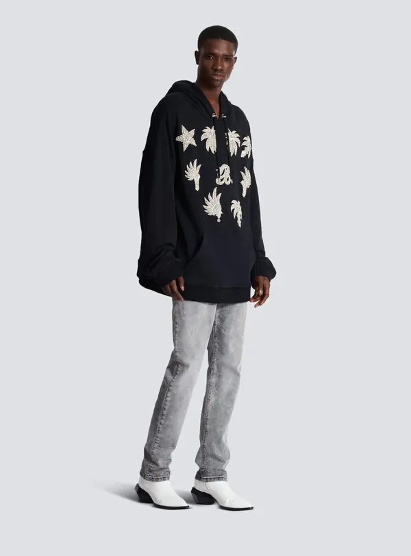 Balmain Embroidered Badge Hoodie
