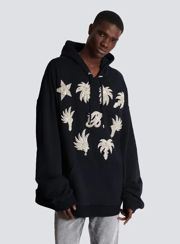 Balmain Embroidered Badge Hoodie