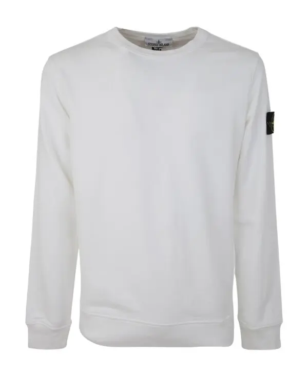 Stone Island Logo Patch Crewneck Sweatshirt - White