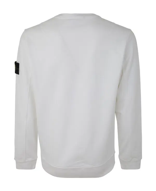 Stone Island Logo Patch Crewneck Sweatshirt - White
