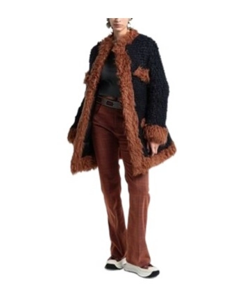 Marni Textured Coat With Fur Trim