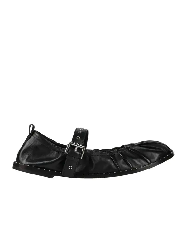 MAXCO. Max&co. Minimalist Leather Mary Jane Flats With Studs