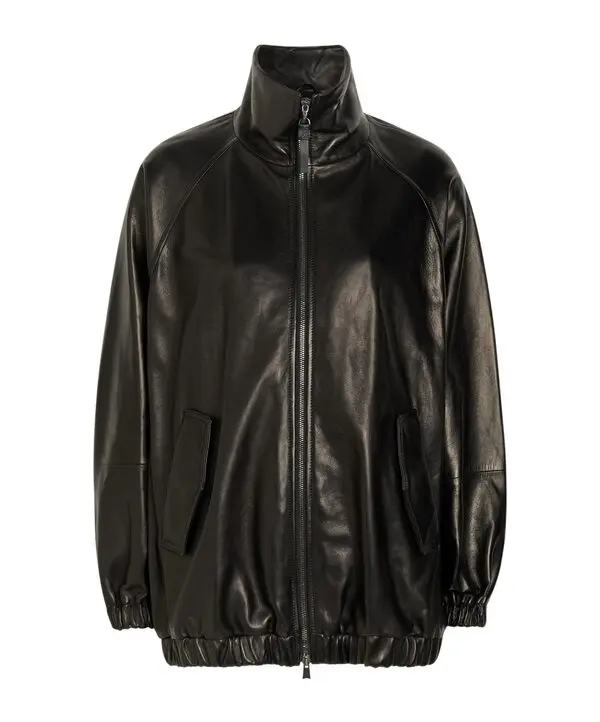 Brunello Cucinelli Funnel-neck Leather Jacket